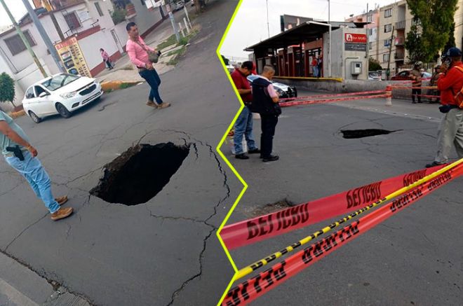 En menos de un mes aparece otro socavón en #Ecatepec En menos de un mes aparece otro socavón en #Ecatepec
